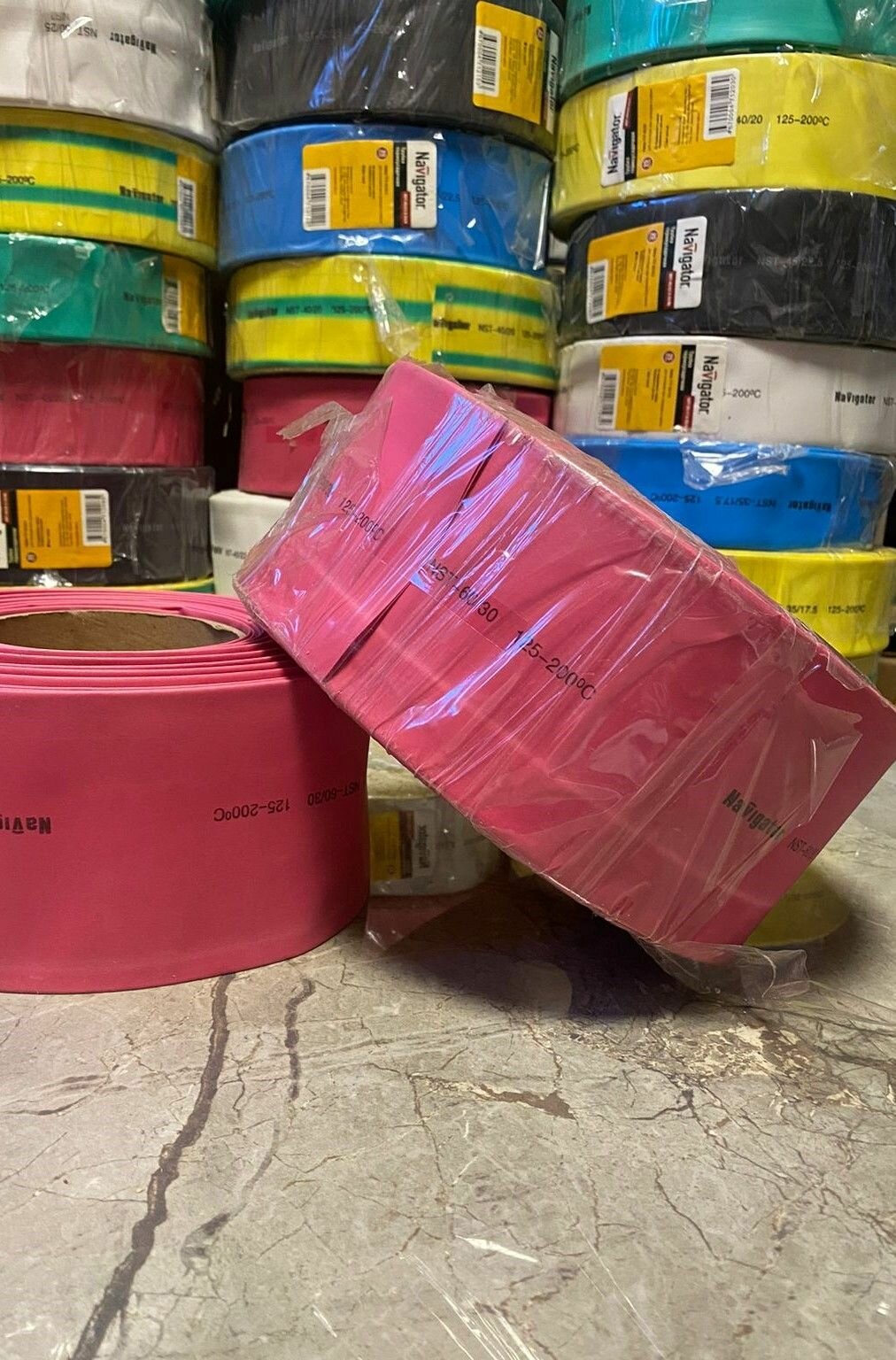 Трубка термоусаживаемая 60/30мм Розовый 25M