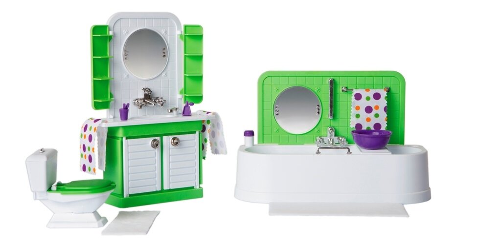 Мебель для кукол Ванная комната Конфетти (зеленая)
