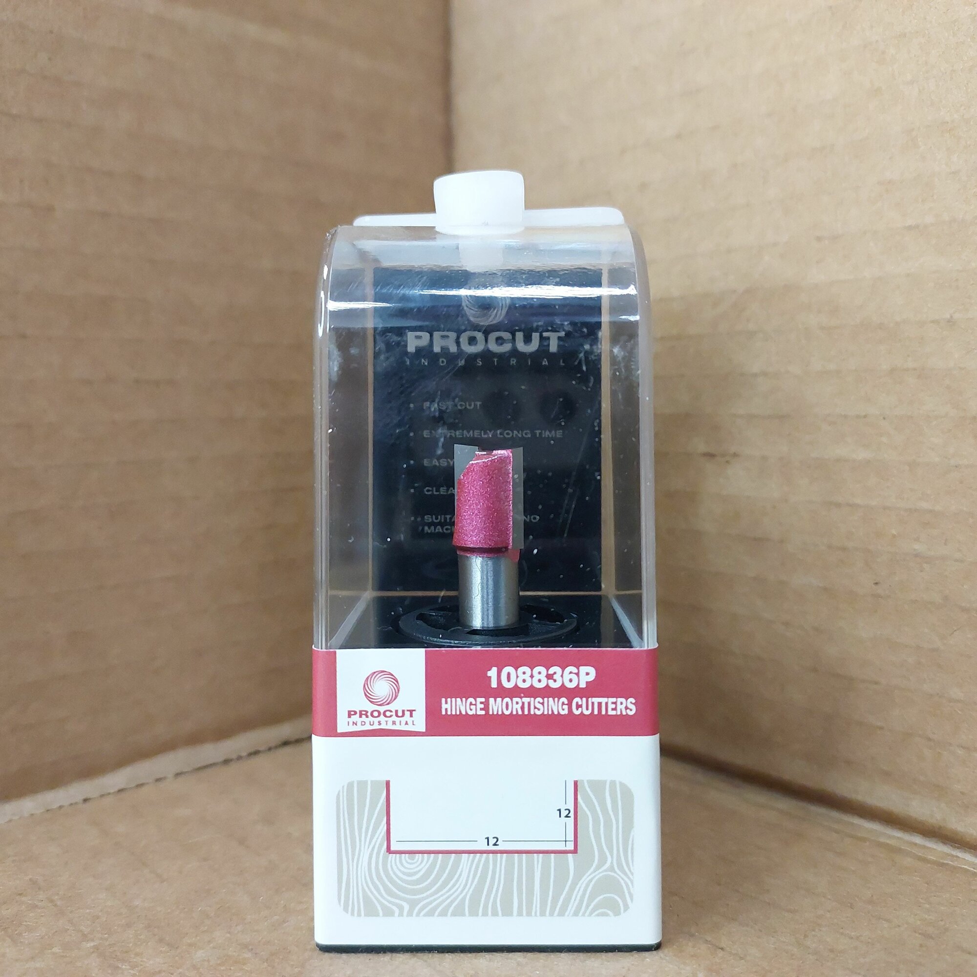 Фреза пазовая для врезания петель 12 мм ( проф. серия) Z 2 D 12x12x44 S 8 PROCUT