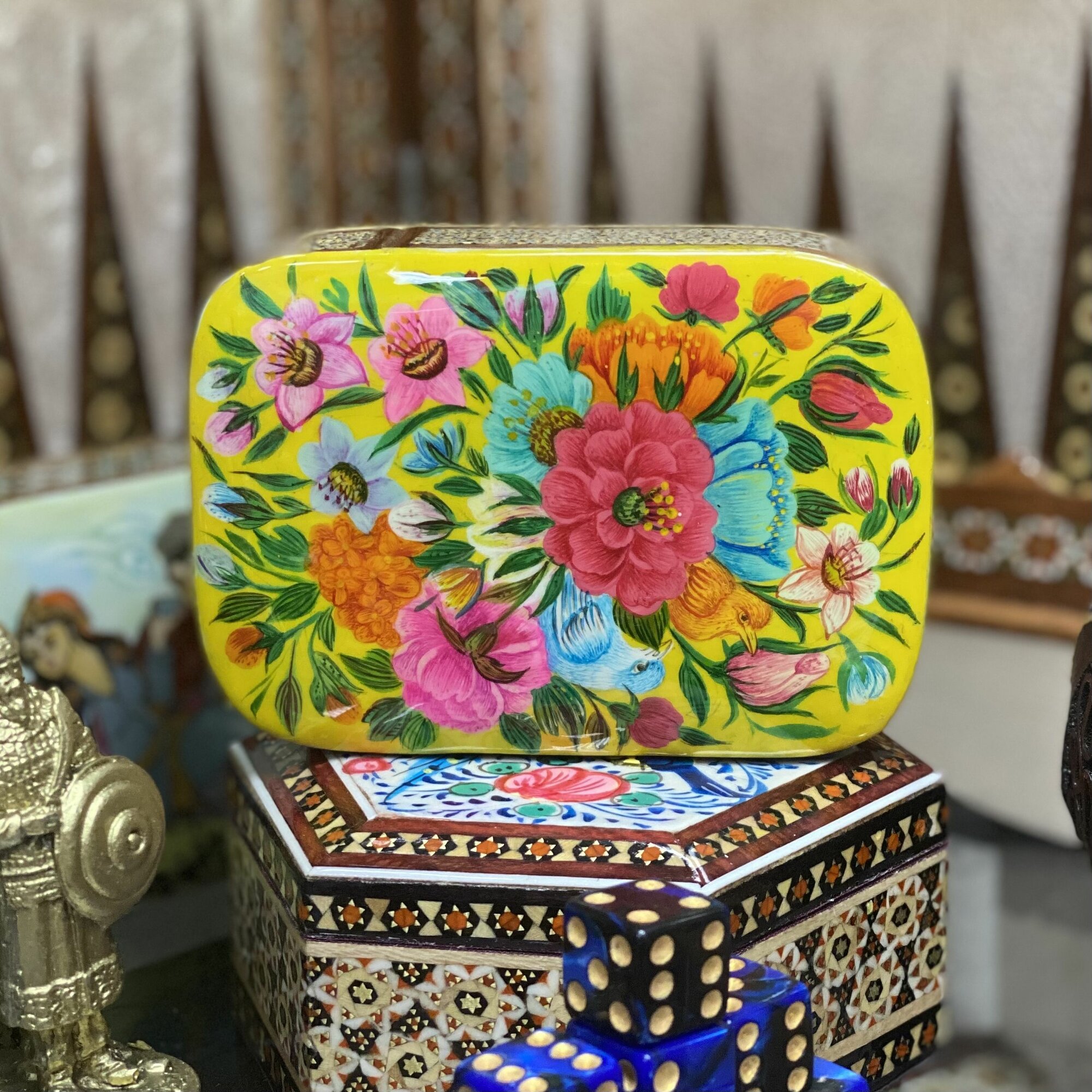 Чехол-футляр Персидский базар, для игральных карт, ручная работа, дерево