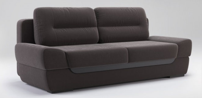 Прямой диван Сохо Коричневый Вельвет, еврокнижка, 213х95х77 см, с ящиком для белья