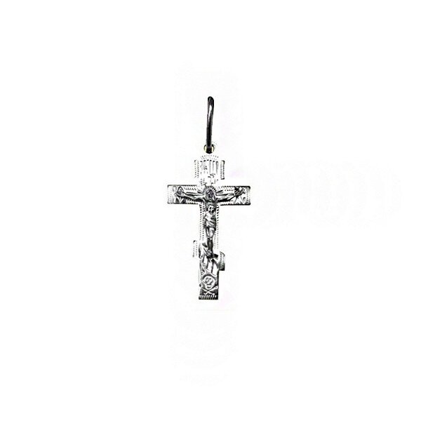 Крестик, серебро, 925 проба, родирование