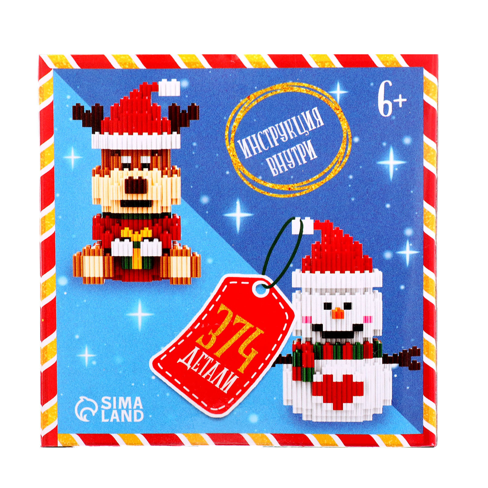 Конструктор 3D UNICON "Mini Blocks. Снеговичок", 374 детали, пластик — фото 1