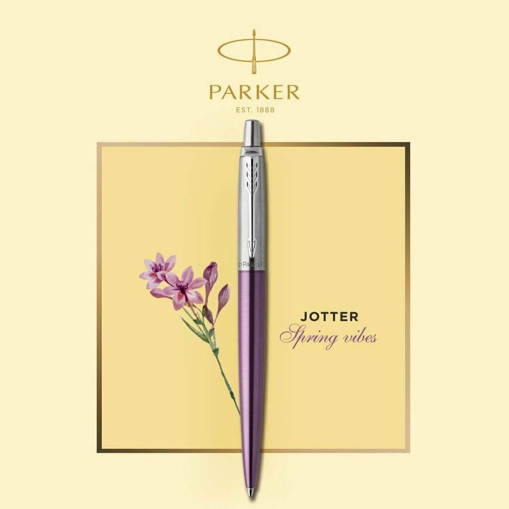 Parker Jotter Шариковая ручка Victoria Violet Chrome CT M синие чернила