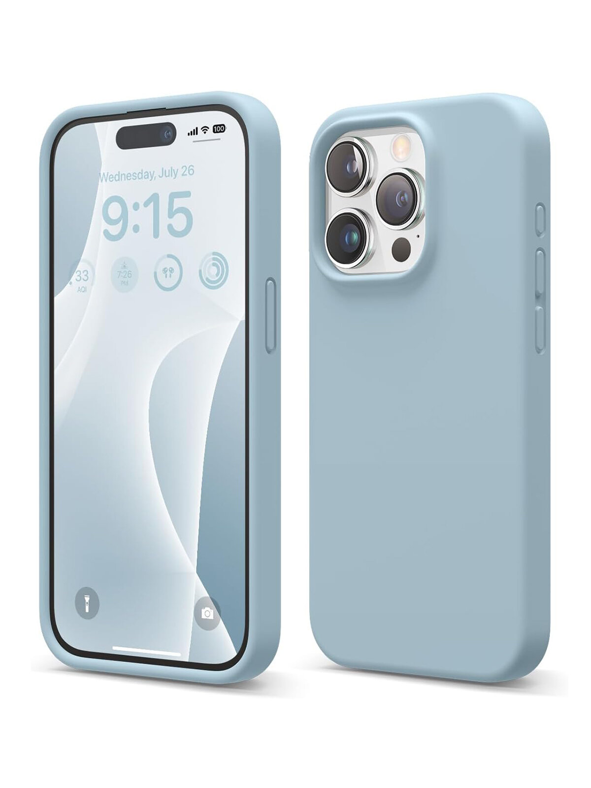 Elago для iPhone 15 Pro Max чехол Soft silicone (Liquid) Sky Blue