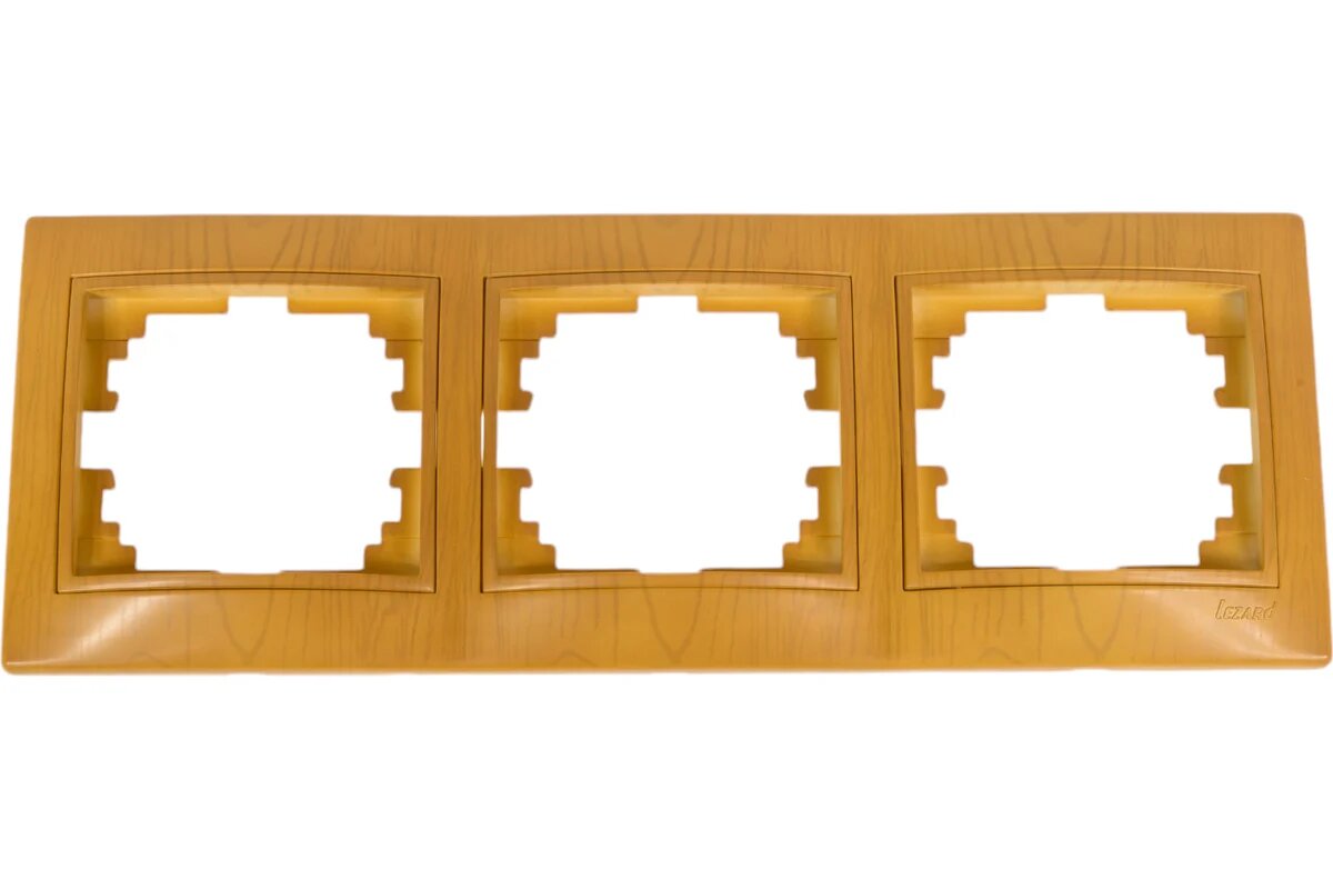 Рамка тройная Lezard MIRA дерево ольха горизонтальная 701-0701-148