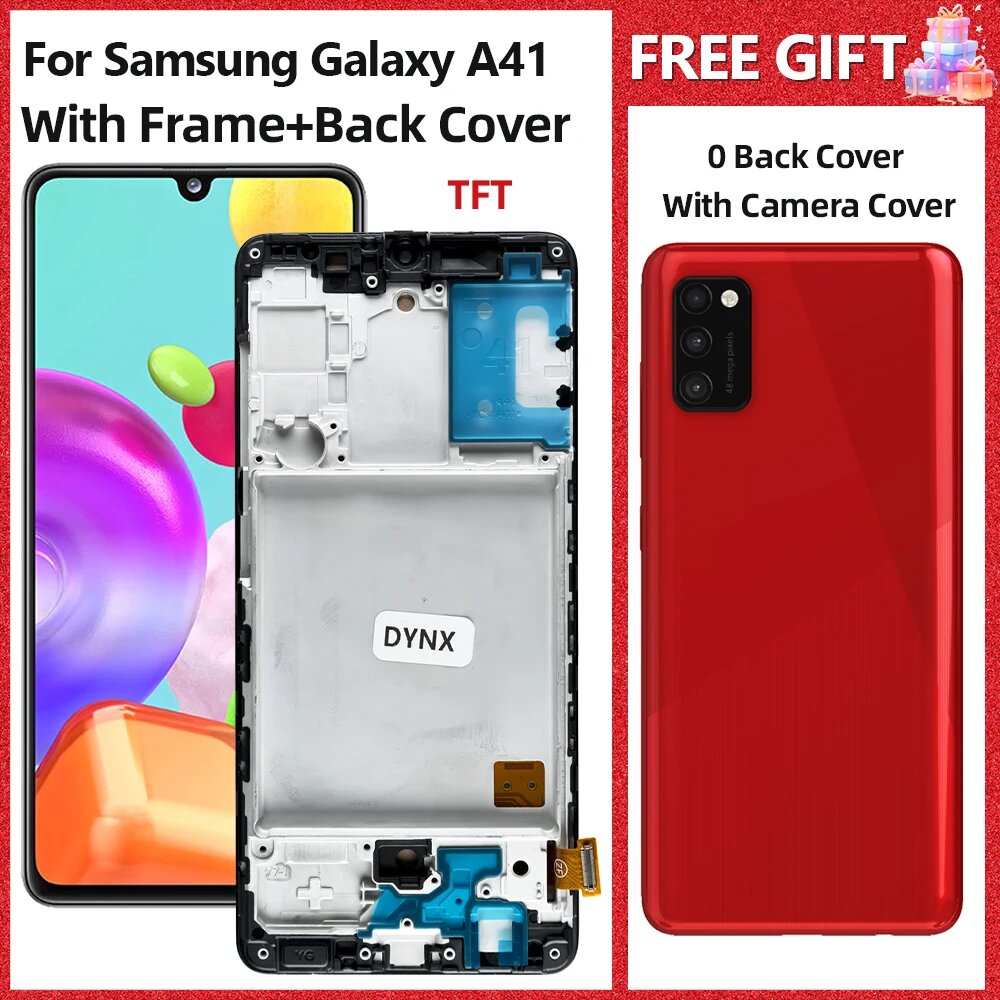 6,1 "Super AMOLED для Samsung Galaxy A41, ЖК-дисплей, сенсорный экран, датчик Digiziter в сборе, замена для Samsung A415 с рамкой
