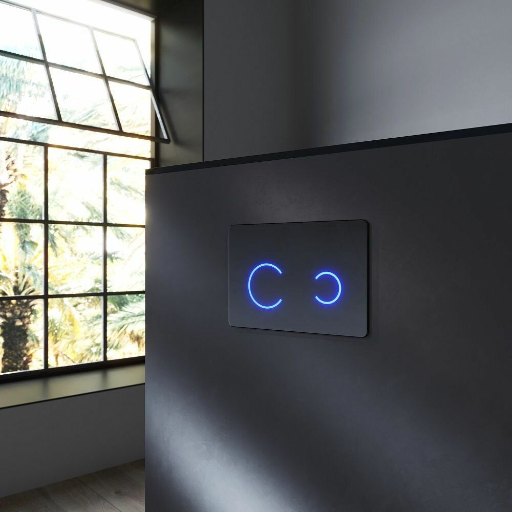 Клавиша для инсталляции AM.PM Touchless Pro, сенсорная бесконтактная, стекло черное