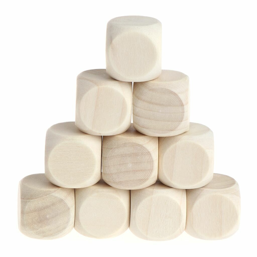 Деревянные игральные кости для настольных игр, D&D, ролевых и карточных игр, пустые кубики для творчества и DIY-декора, набор деревянных кубиков для детей и взрослых