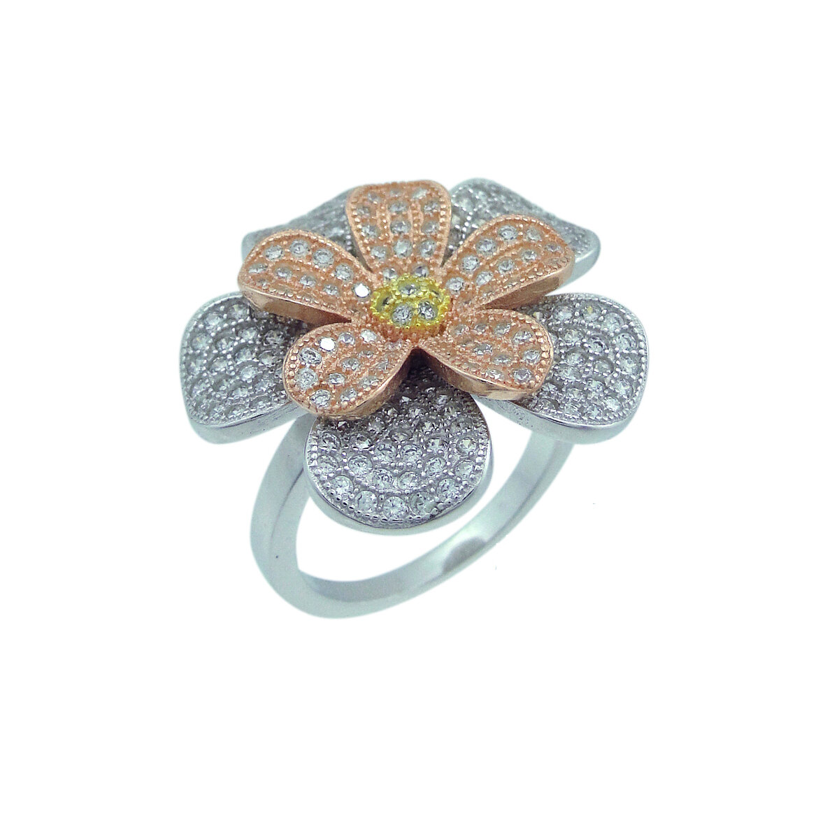 Кольцо тонкое, серебро, 925 проба, золочение, фианит