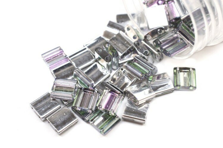 Бисер японский MIYUKI TILA #4574 Crystal/Vitrail Light, прозрачный, 5 грамм