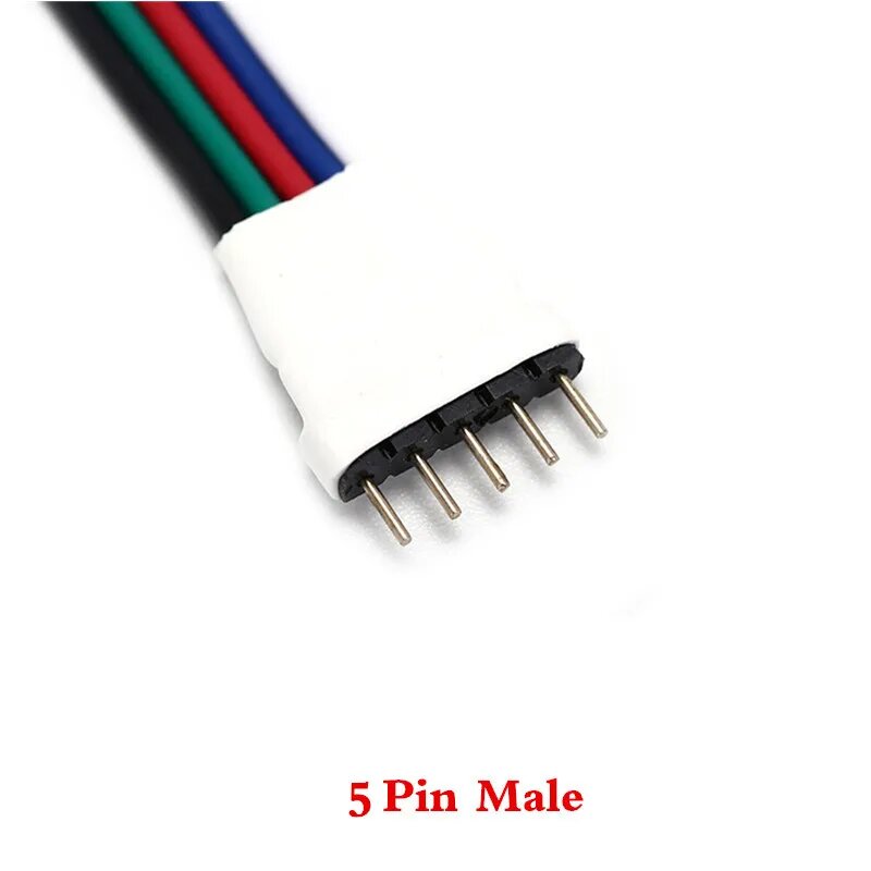 HERULED 4Pin 5Pin RGB RGBW разъем для светодиодной ленты 5pcs, 5pin Male