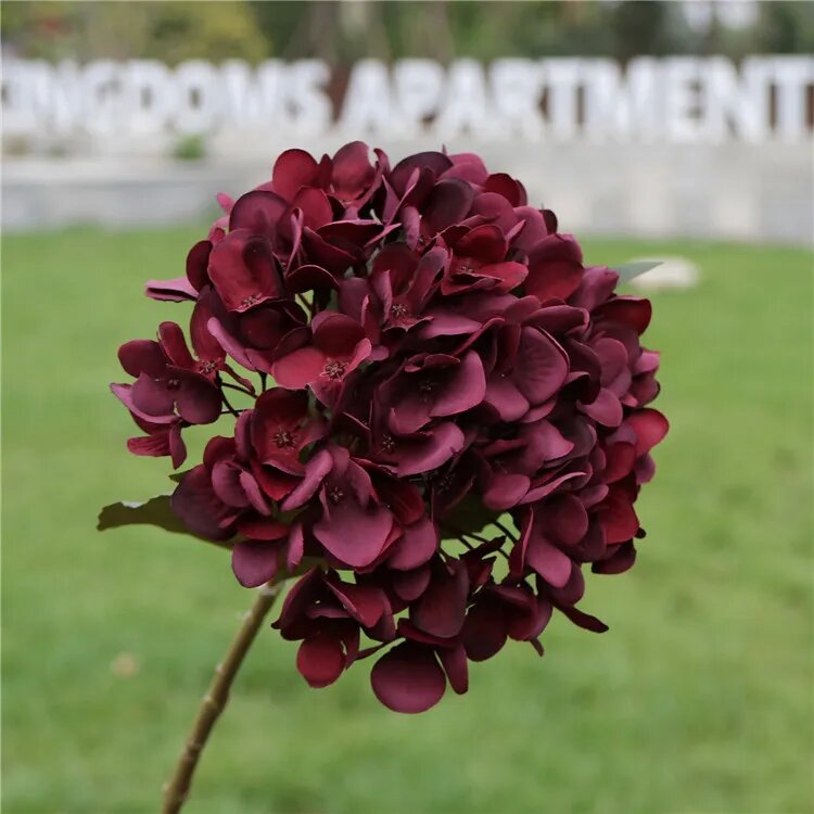 Винтажный шелковый букет гортензий smr Бордовый, бордовый