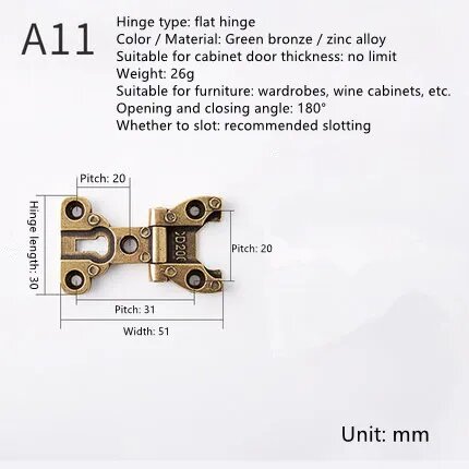 Античный шарнир, зеленая бронза, 3 дюйма, ретро, европейская, круглая головка короны, петли, Книжная, дверь шкафа, Античная Медная петля