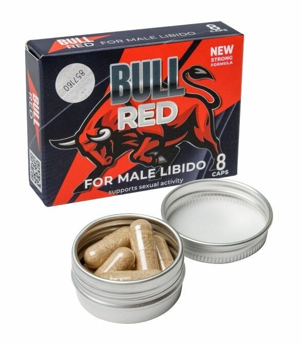Концентрат пищевой 'BULL RED', 8 капсул, усиленная формула, натуральные экстракты