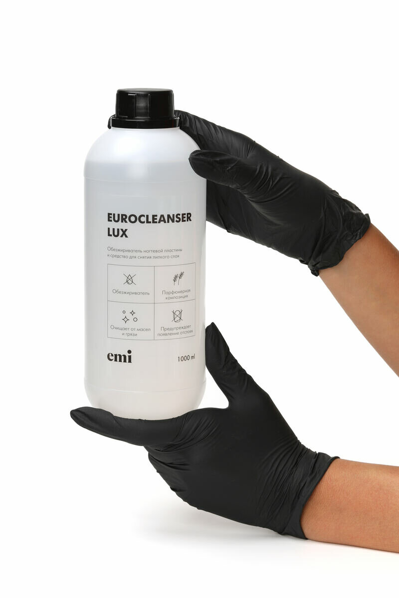 Обезжириватель ногтевой пластины, средство для снятия липкого слоя, EMI, Eurocleanser LUX 1000 мл.