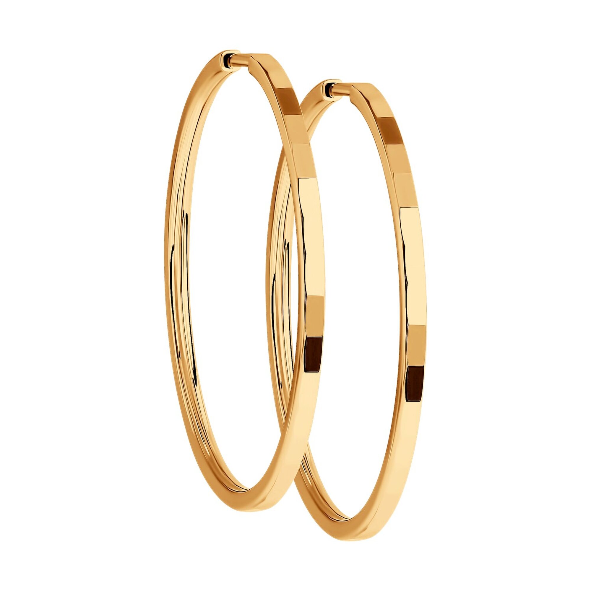 Серьги конго, серебро, 925 проба, золочение