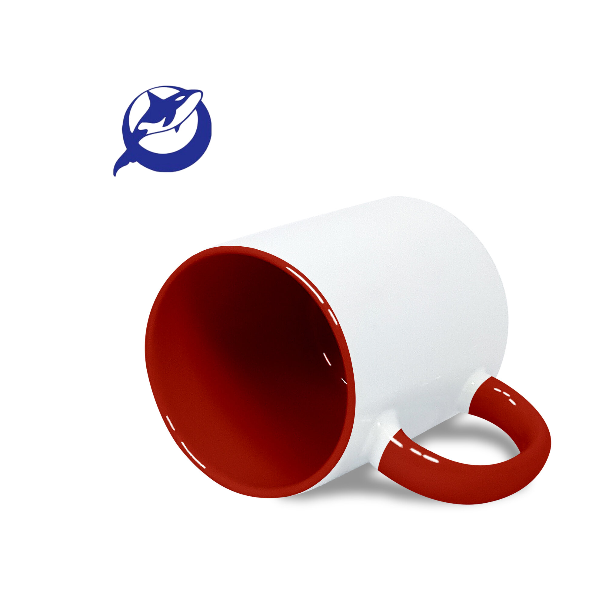 Кружка белая, цветная внутри и ручка, 330мл (премиум) Красная