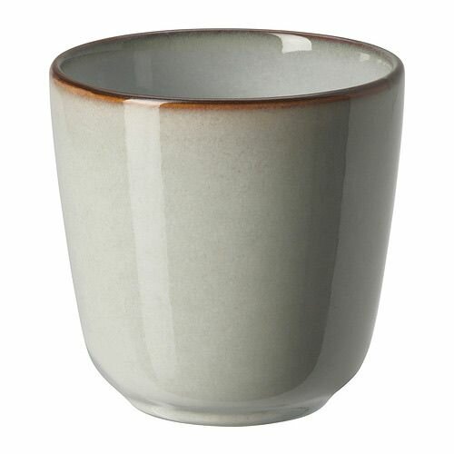 GLADELIG IKEA, кружка без ручки, 300 мл, керамика, 1 шт, серый, гладелиг ИКЕA