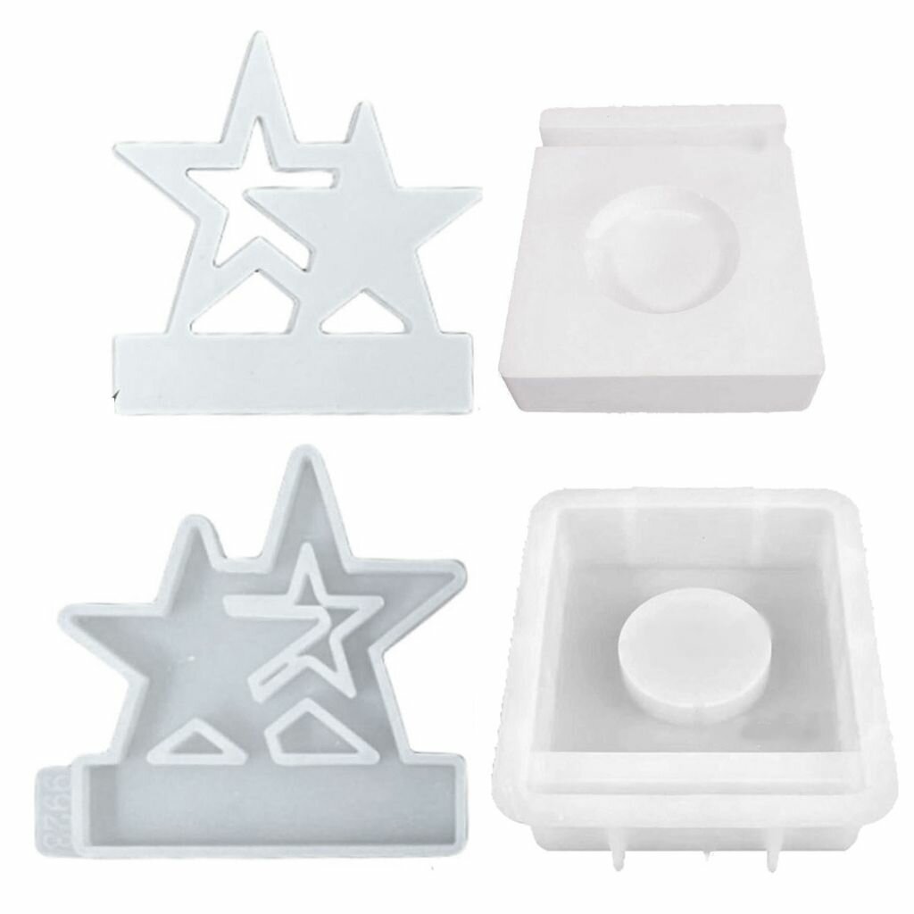 Набор из 2 предметов, декоративная форма для подсвечников с двойной звездой из гипса-B