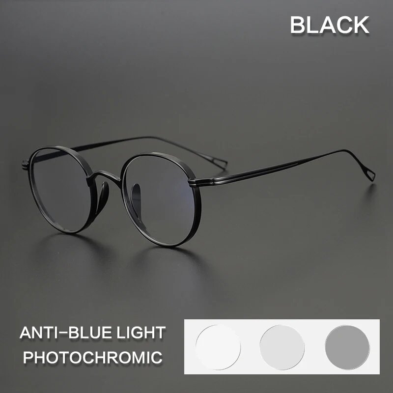 Винтажные очки Dsnietp из титана, прозрачные, мужские и женские Black Photochromic, Черный, 0(NO BLUE LIGHT
