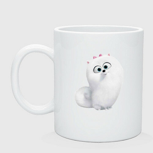 Белая кошка Гиджет Керамическая кружка