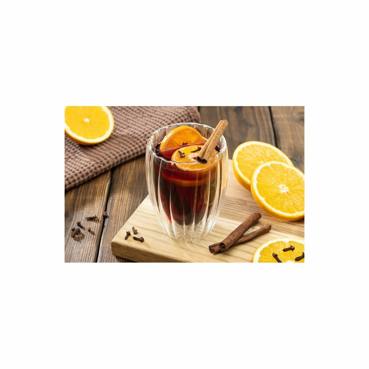 Стакан из рельефного стекла, объём: 350 мл, AROMA RIVIERA, с двойными стенками (108125)