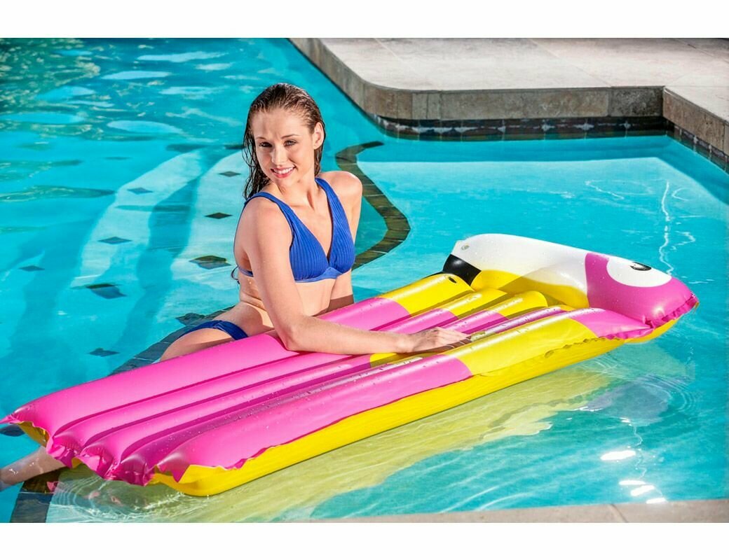 Надувной матрас для плавания Фламинго, розовый, 183х76 см, BestWay