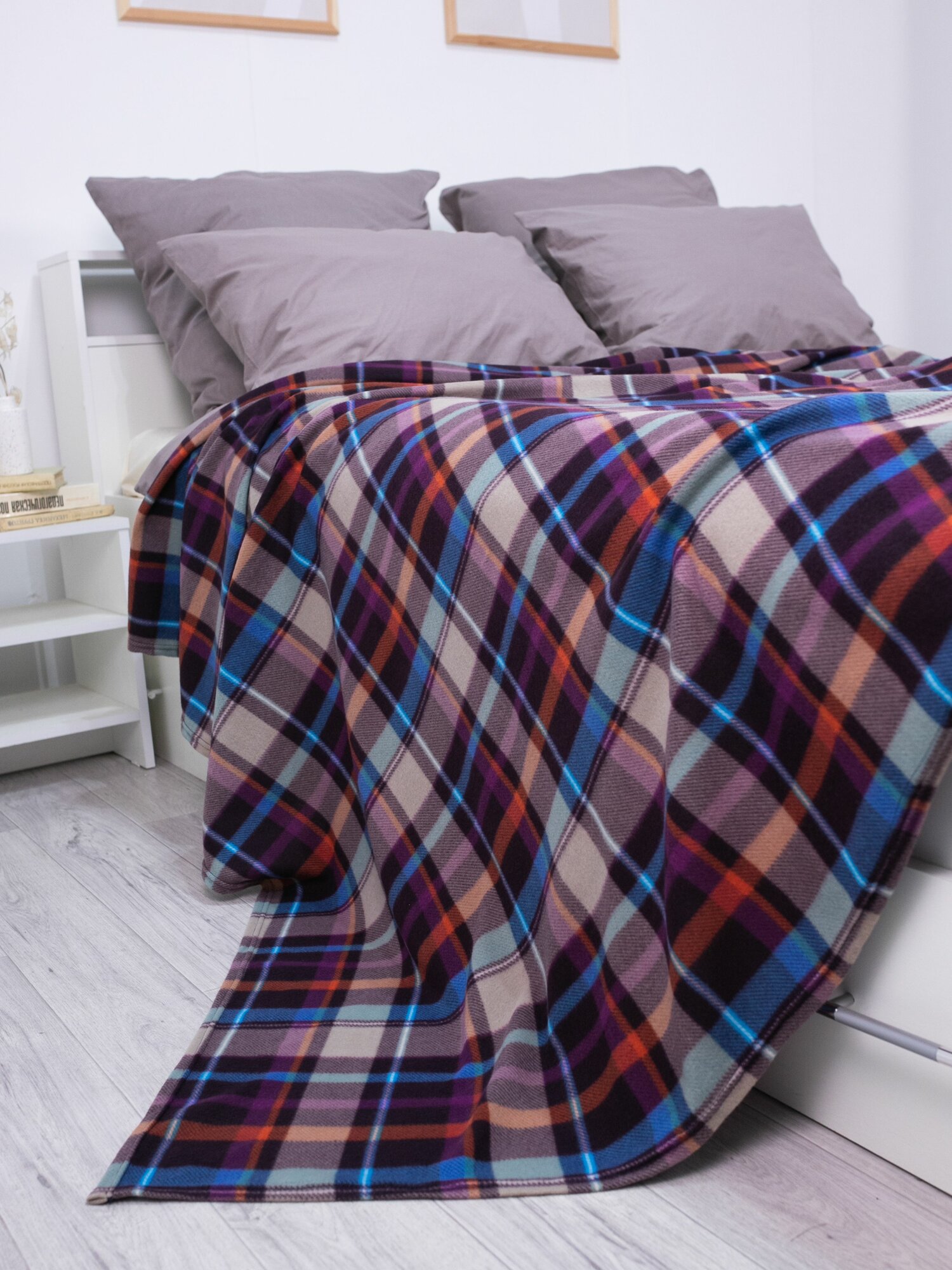 Плед Wellness, флисовый, 150x200см, двухсторонний, фиолетовый