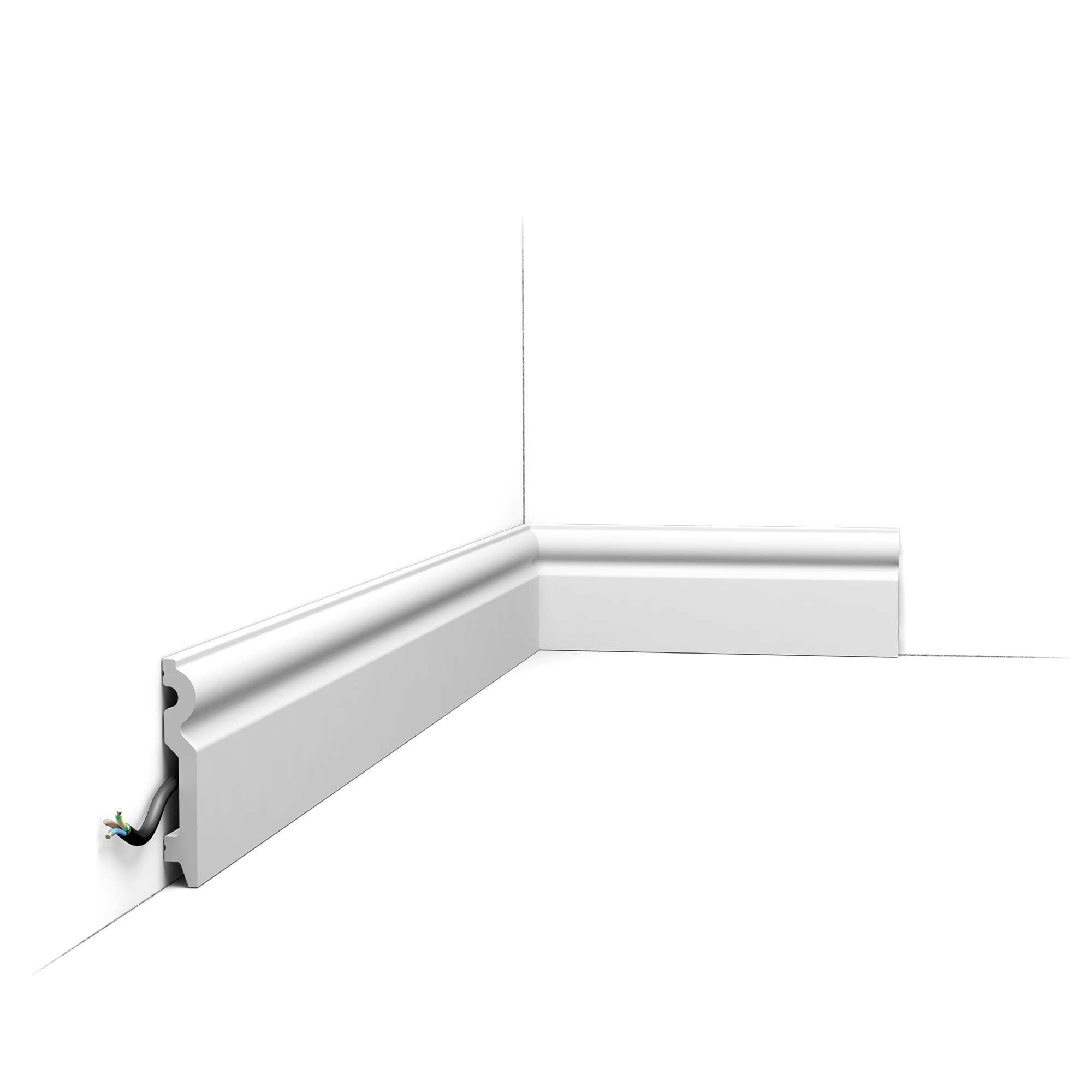 Плинтус ORAC Decor SX137, дюрополимерный, влагостойкий, ударопрочный, под покраску, длина 2 метра, 1 шт.