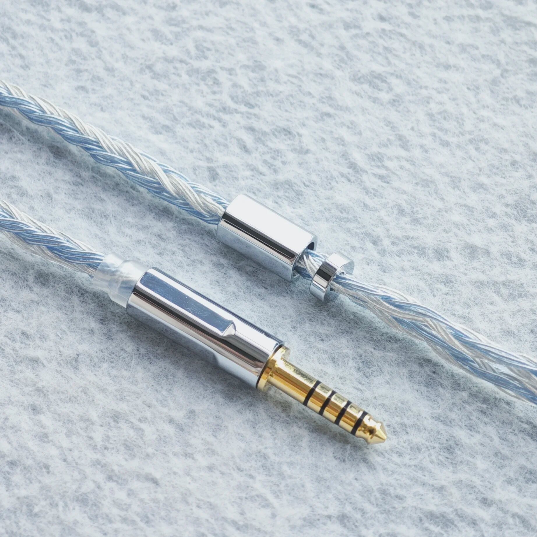 Кабель для наушников MMCX, кабель для обновления OCC высокой чистоты, 3.5mm with MIC, blue-white