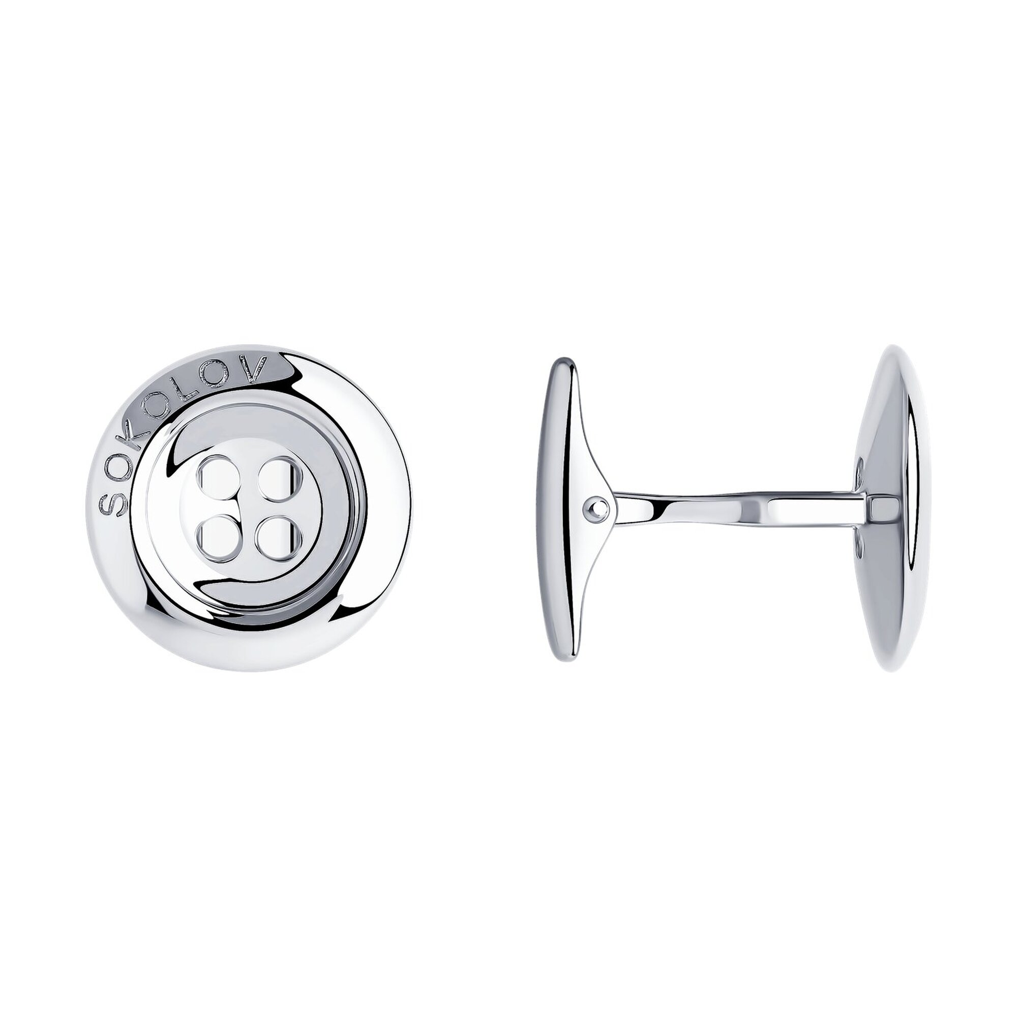 Запонки, серебро, 925 проба, родирование