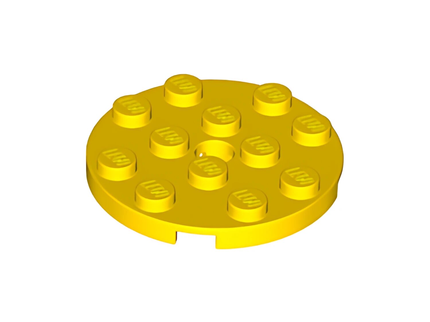 Деталь LEGO Plate, Round 4 x 4 with Hole 60474 Yellow N
