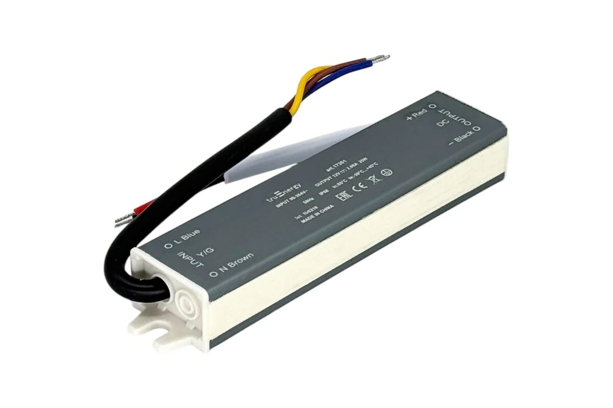 TruEnergy Блок питания для светодиодной ленты 12В 25Вт IP68 алюминиевый 140x30x20 мм