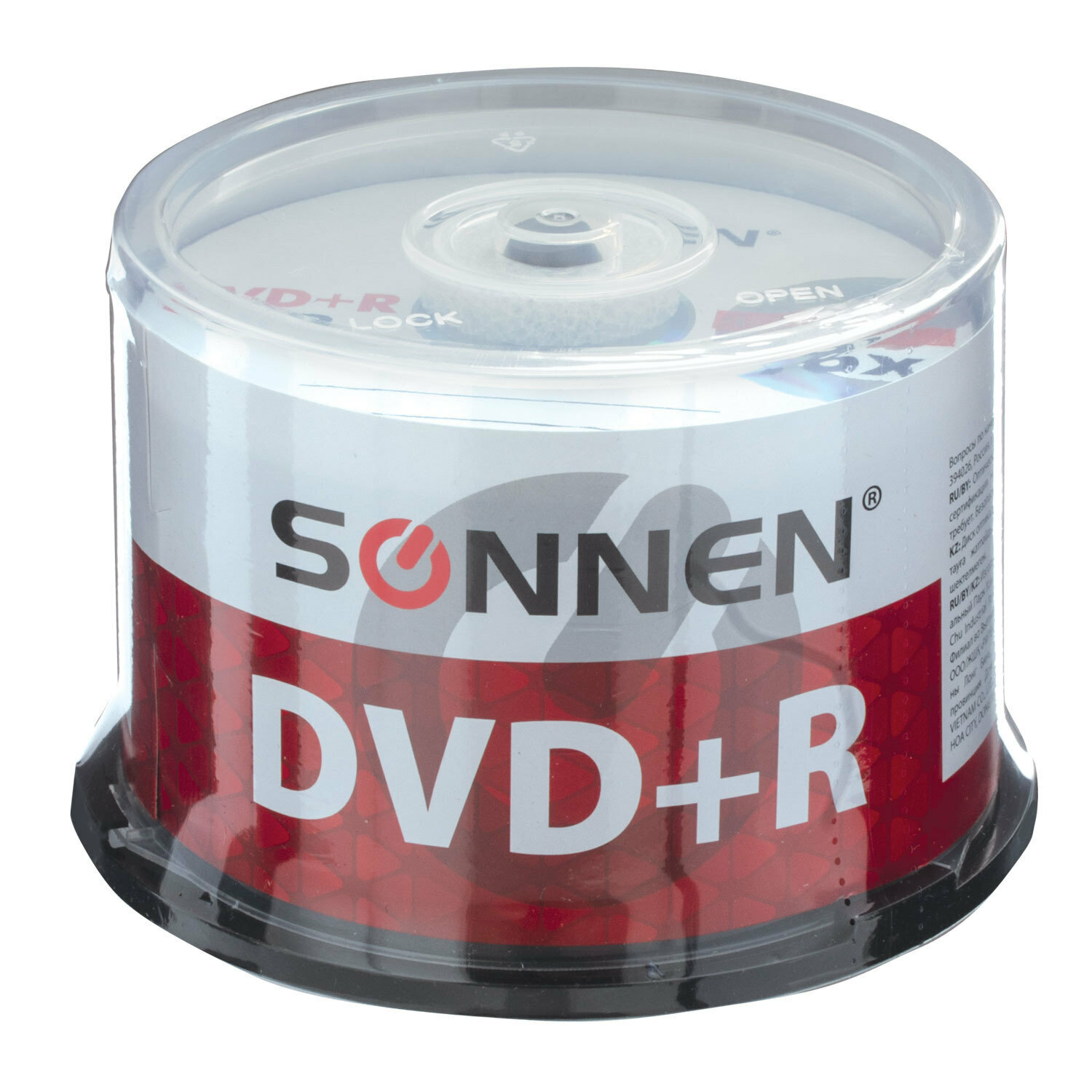 Компакт-диски Sonnen DVD-R, плюс, 4,7 гб, 16x Cake Box, упаковка на шпиле, 50 шт (512577)
