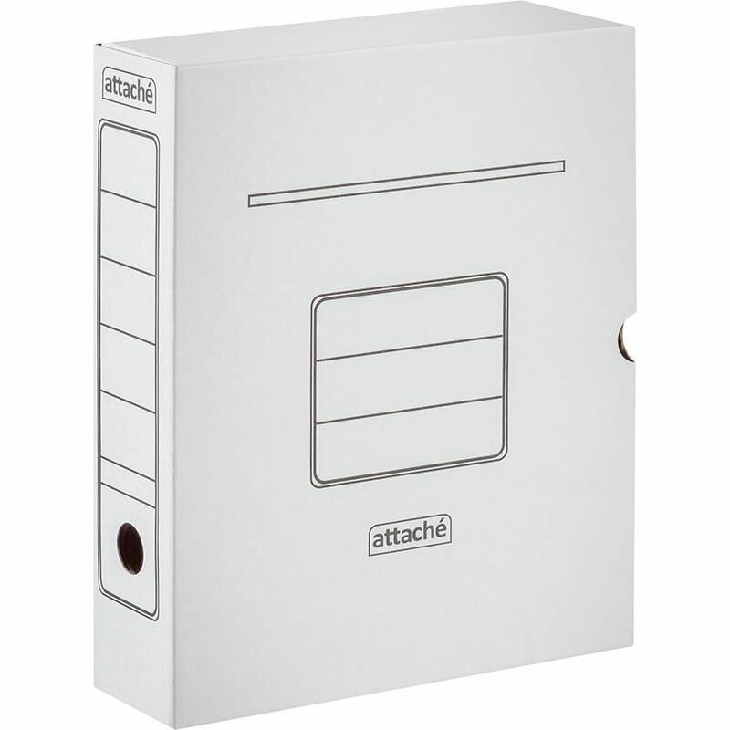 Короб архивный Attache белый, 75 мм, гофрокартон