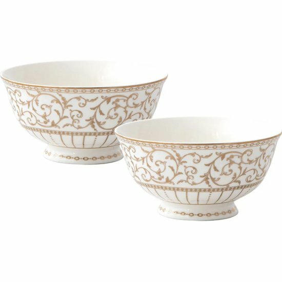 Набор пиал Pozzi Milano 1876 "Golden" 11х6 см, 2 шт, фарфор N, белая, с золотистым орнаментом (PM-0129/GLDE)