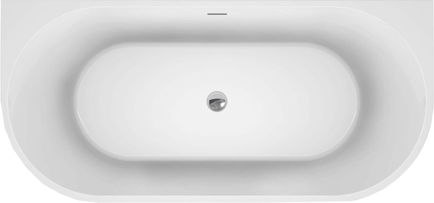 Акриловая ванна BelBagno BB710-1700-800 170x80 см, пристенная, белая, овальная, со сливом-переливом, с донным клапаном