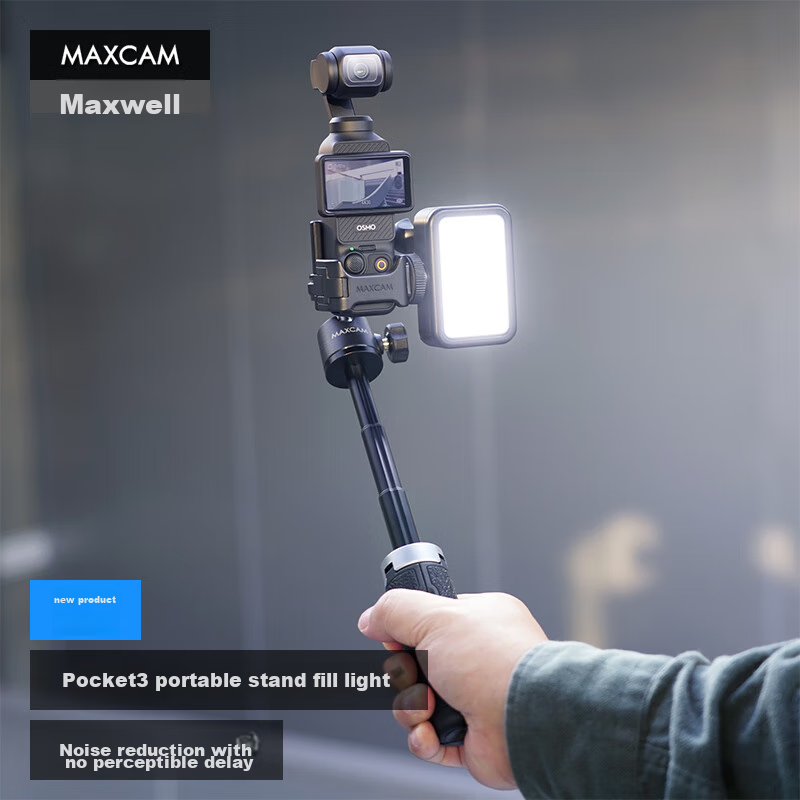 MAXCAM Suitable for DJI Osmo Pocket 3, Mini Portable Fill Light, Selfie Stick, Tripod, Vlog Desktop Stand Accessories