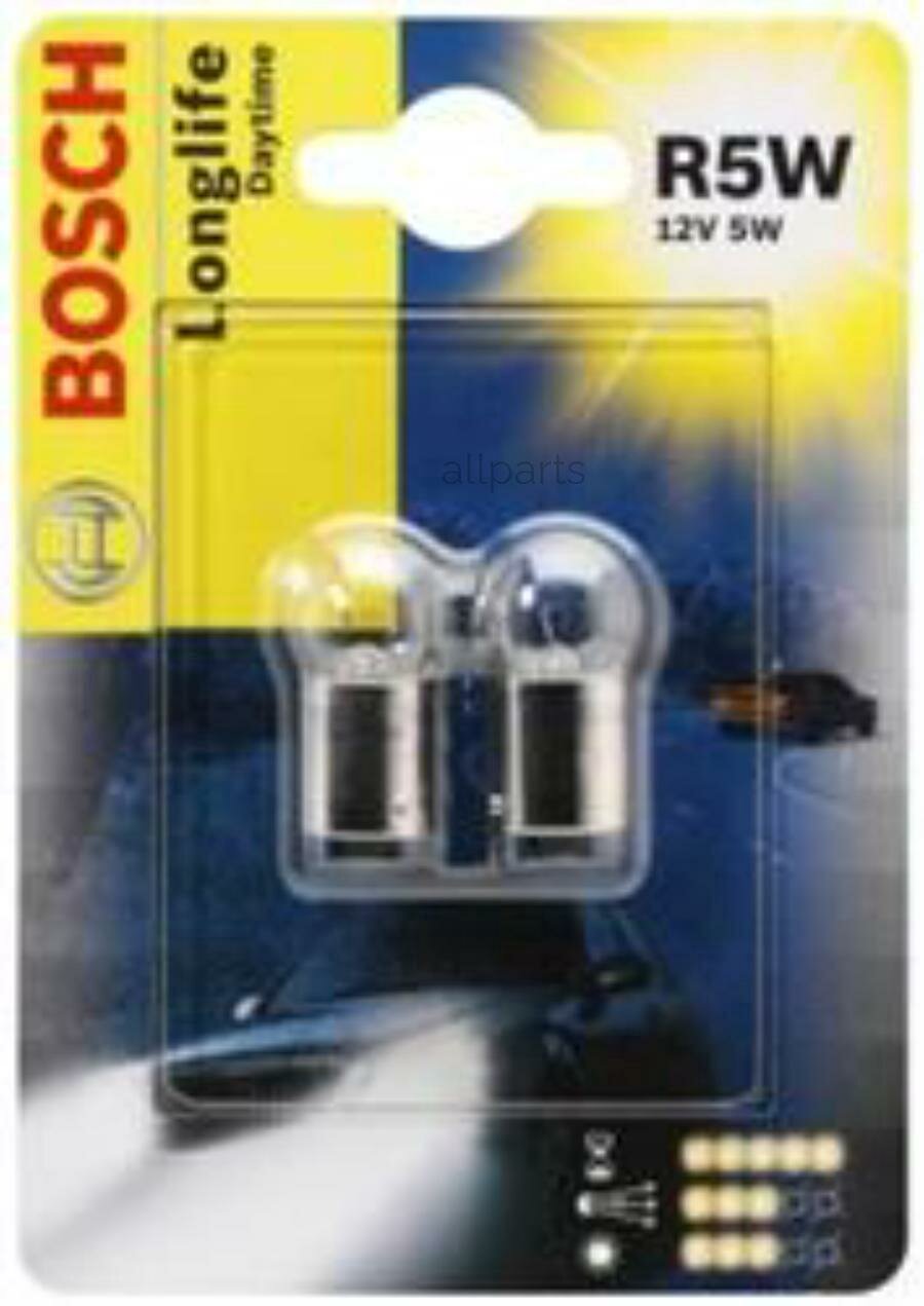 BOSCH 1987301058 Лампа R5W 12V 5W BA15s (блистер 2шт)