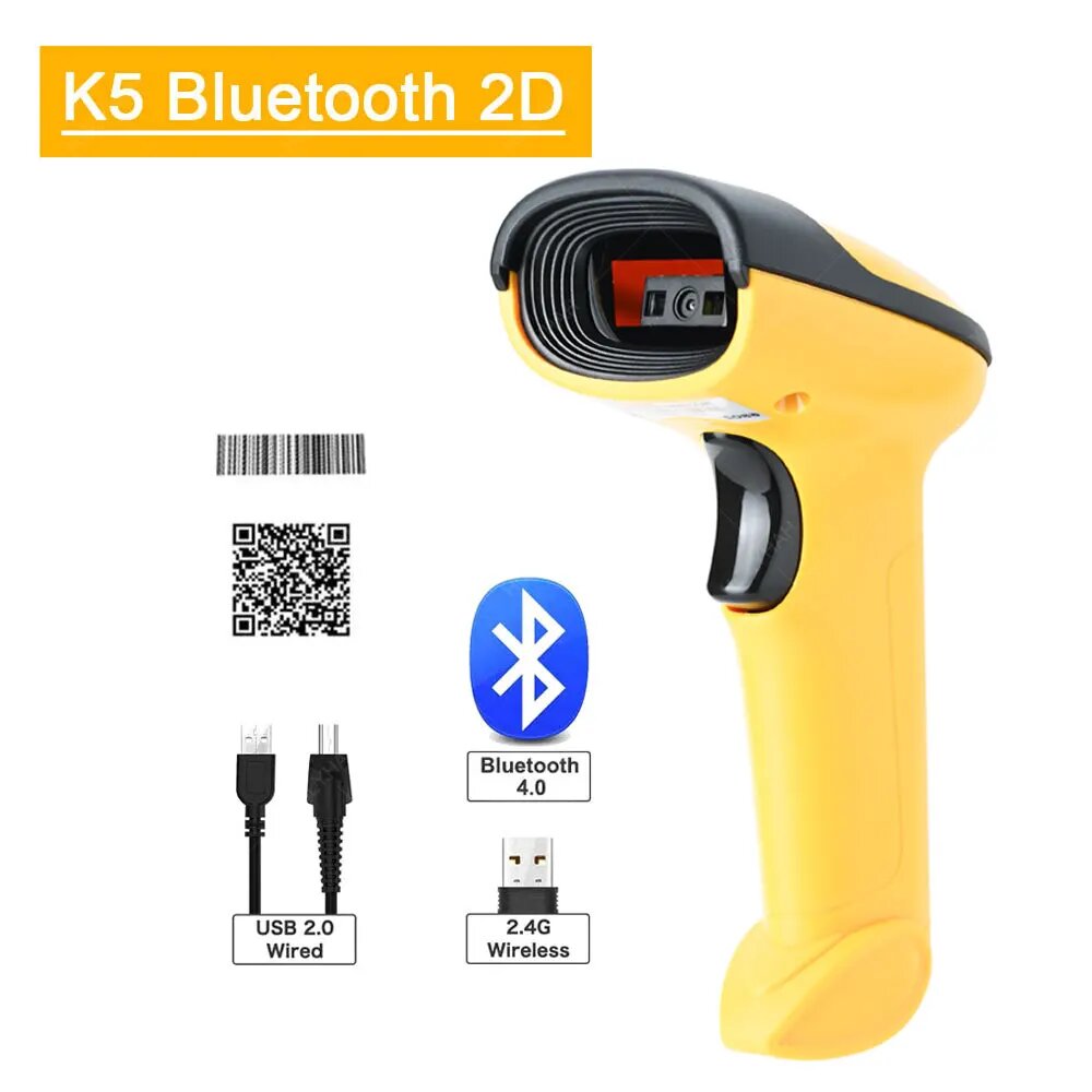 Сканер штрих-кода 2D Bluetooth K5 K5 Bluetooth 2D