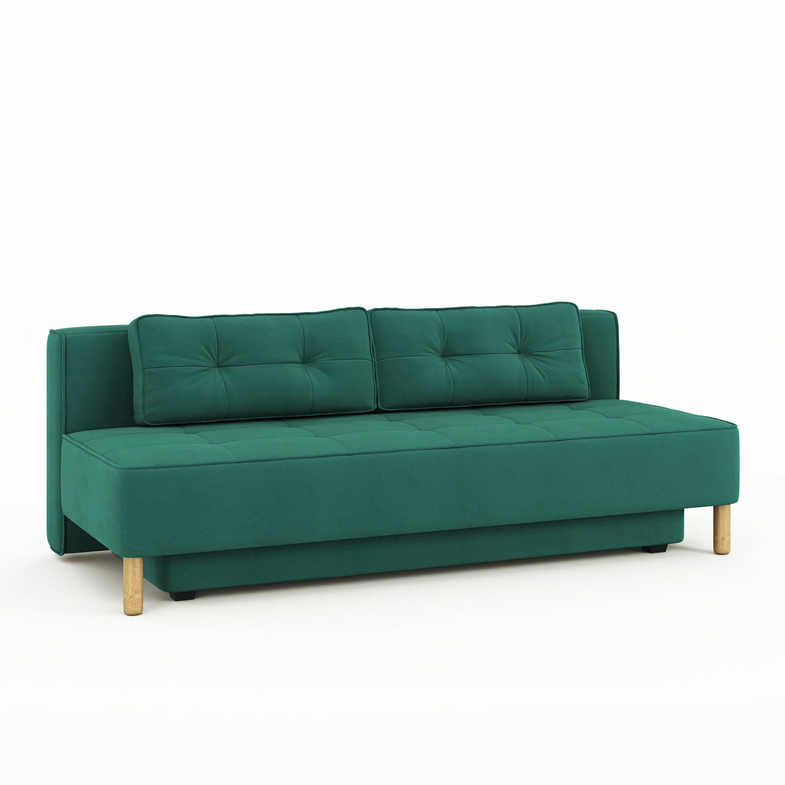 Прямой диван Элфи на ножках раскладной 200 см, еврокнижка, микровелюр