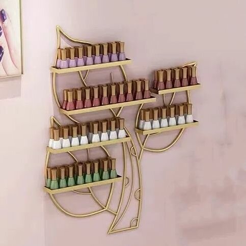 Полка стеллаж настенная для гель лаков, для мастера маникюра и салона красоты навесная