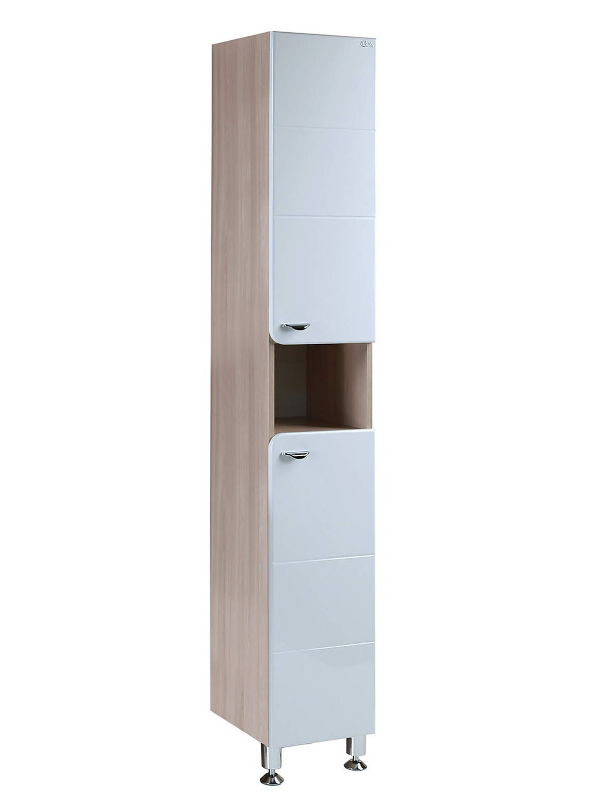 Пенал для ванной комнаты Onika Стиль 30 напольный, белый/ясень шимо, универсальный / 30x33x190 см