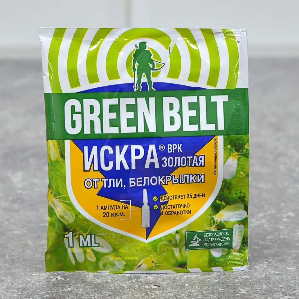 Инсектицид «Золотая Искра» от тли и белокрылки, 1мл, защита до 25 дней, 20 м²