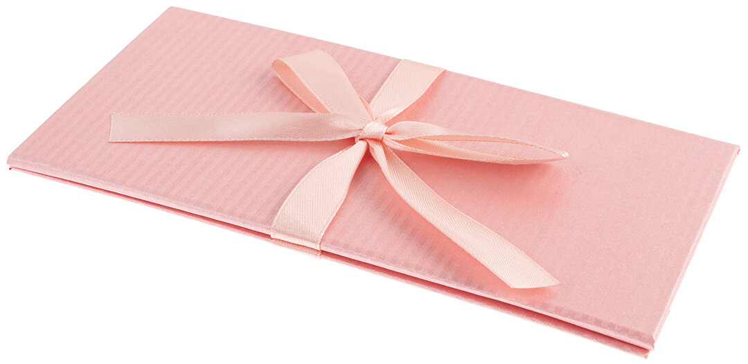 Подарочный конверт Дон Баллон Атласная лента розовый, Перламутр, 17х8 см