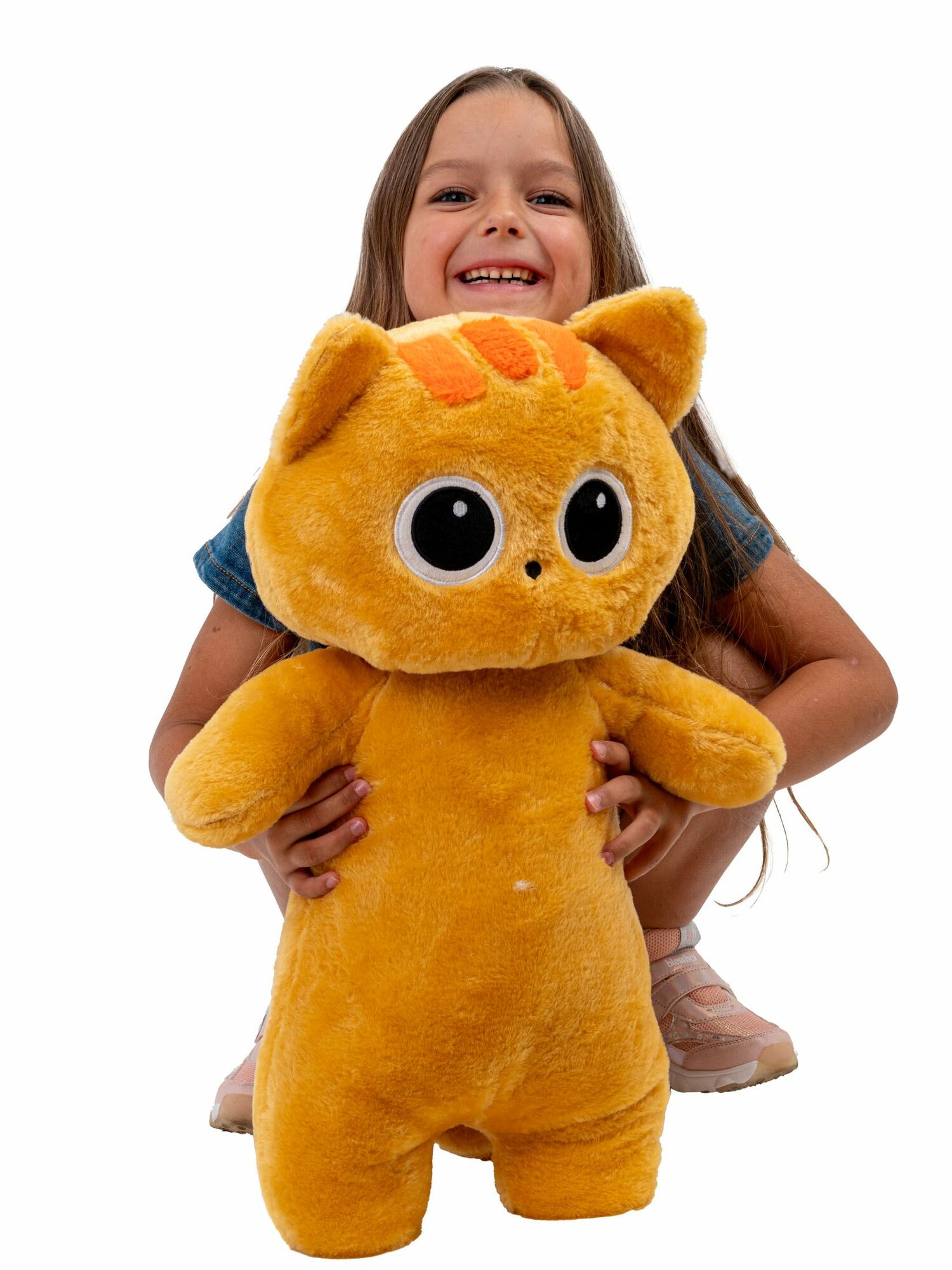 Мягкая игрушка Кот лупоглазик большой рыжий 60 см