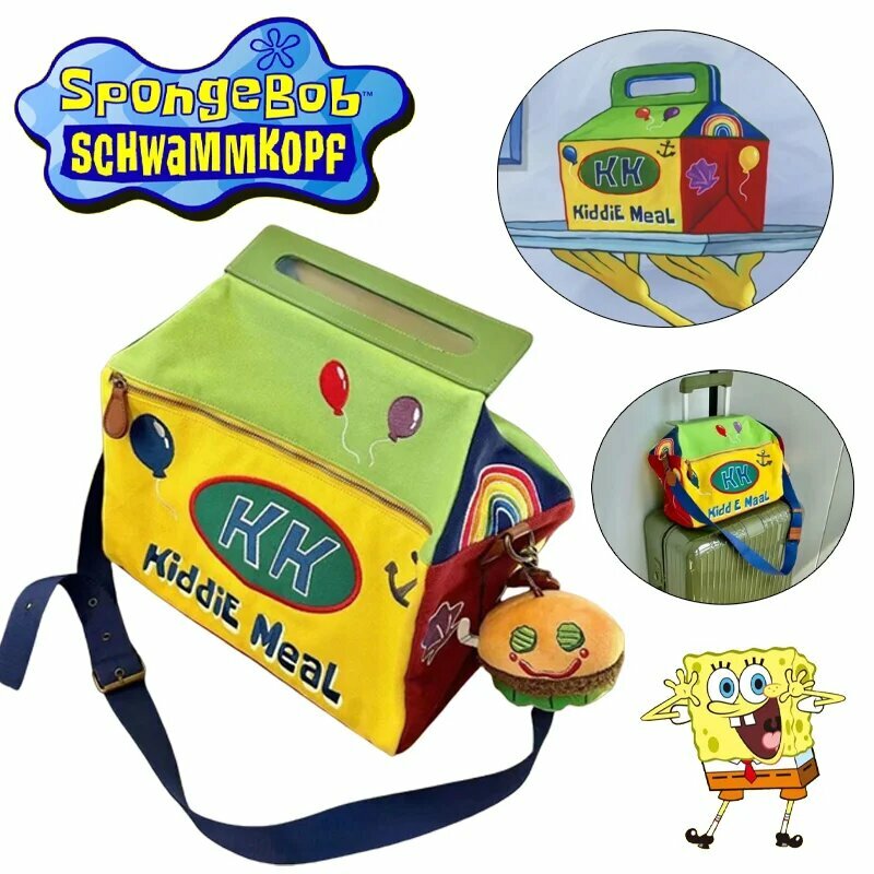 SpongeBob, Школьный ранец большой емкости, портативная дорожная сумка, Без кулона