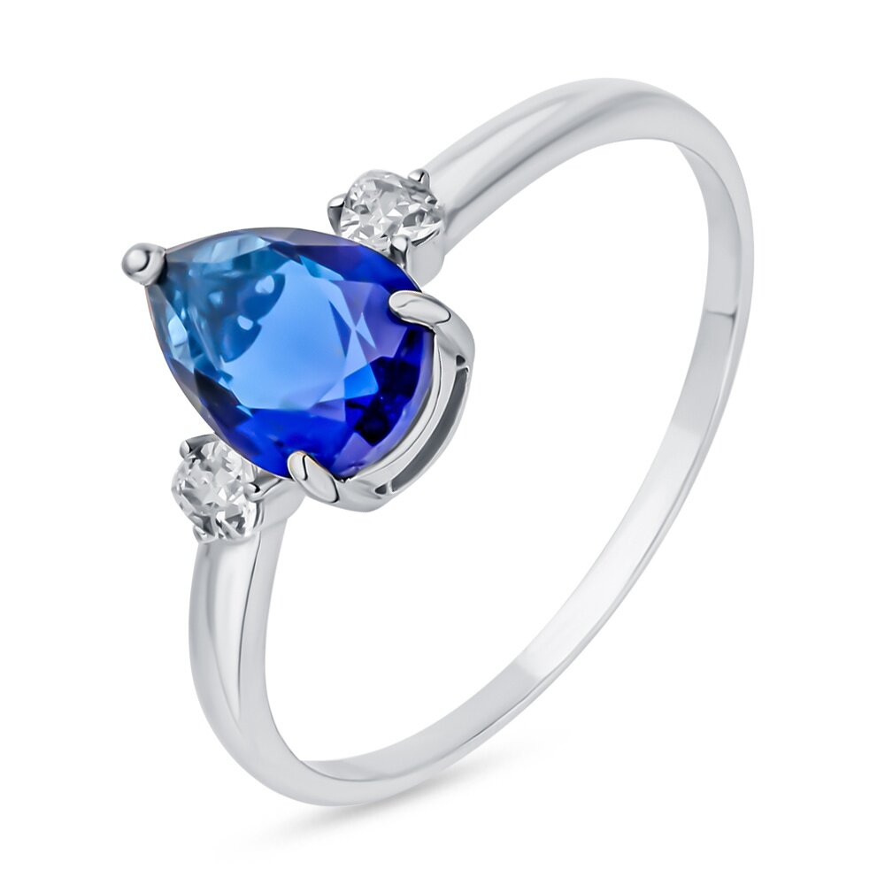 Кольцо, серебро, 925 проба, родирование, фианит, кристалл