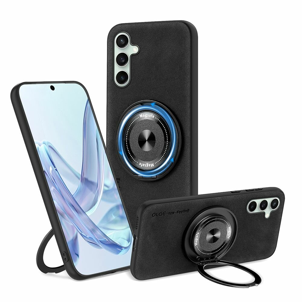 Чехол на Самсунг Галакси С24 ФЕ с поддержкой MagSafe/ магсейф для Samsung Galaxy S24 FE для использования магнитных аксессуаров, противоударный, вращающееся на 360металлическое кольцо